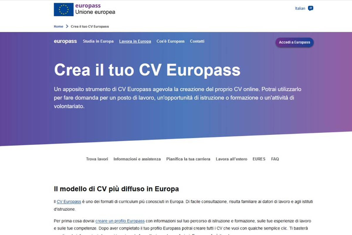 Formato europeo per il curriculum vitae, come funziona e a cosa serve